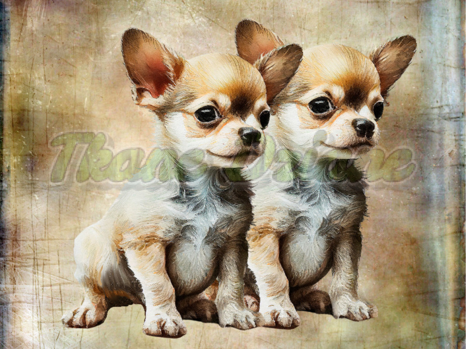 TkaneDziane.pl > PANEL DRUKOWANY DWA CHIHUAHUA TŁO NUDE NR 3